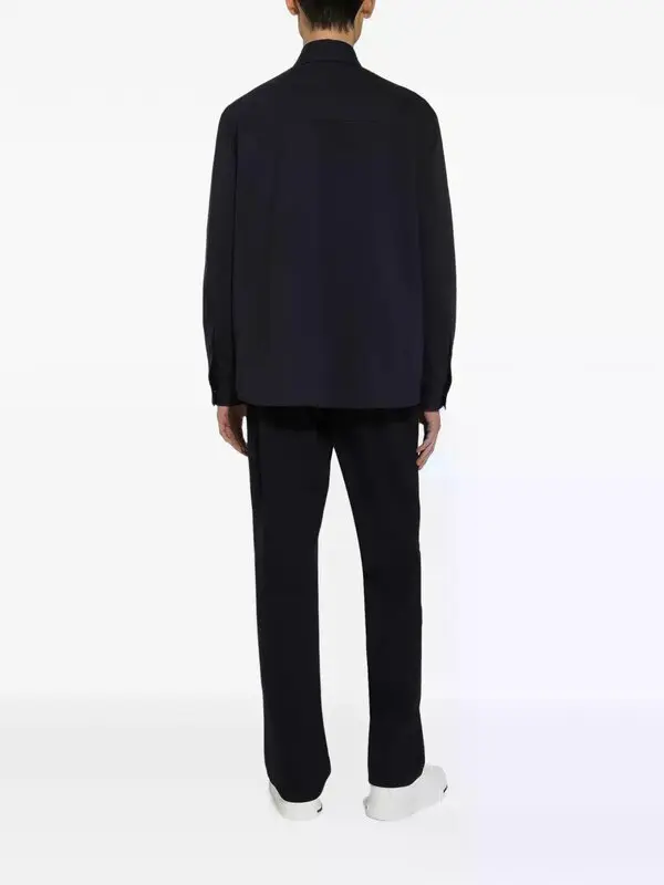 Dolce & Gabbana Logo-appliqué Shirt Jacket - Blue