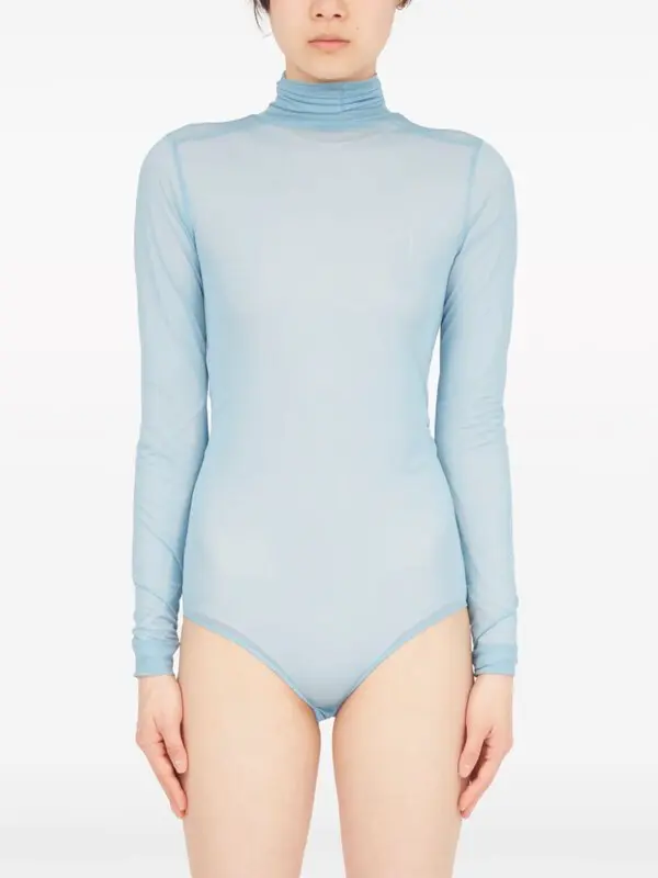 MAISON MARGIELA Four-stitch Sheer Bodysuit - Blue