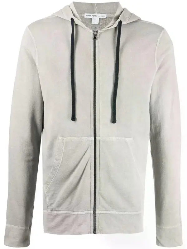 JAMES PERSE French Terry Zip-up Hoodie - Grey