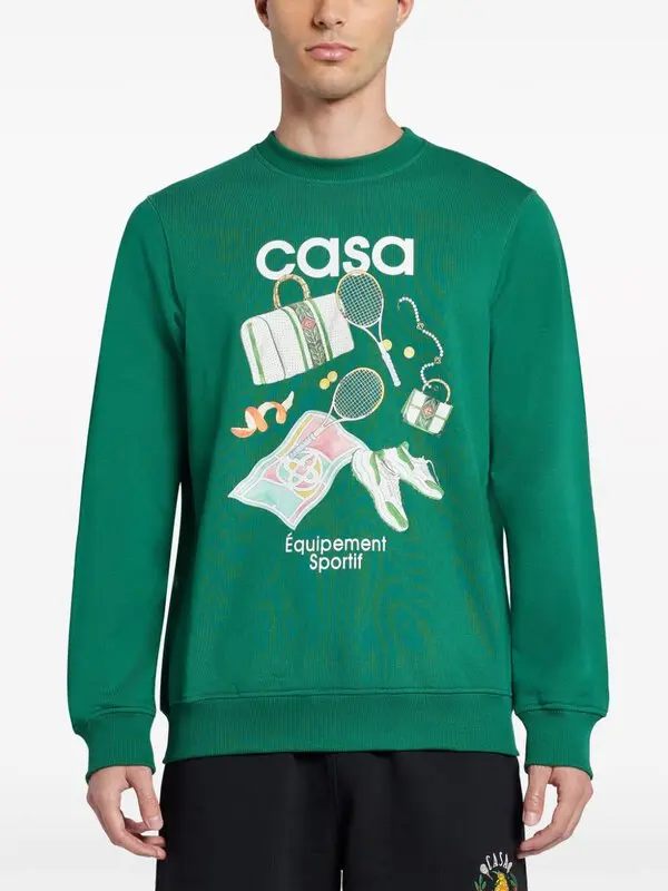 Casablanca Organic Cotton Graphic Sweatshirt - Green
