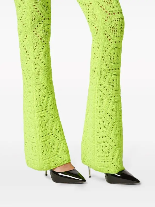 Philipp Plein Patterned Knit Flared Trousers