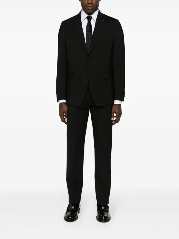 LARDINI Single-breasted Wool-blend Suit - Black