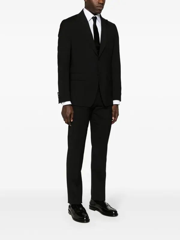 LARDINI Single-breasted Wool-blend Suit - Black
