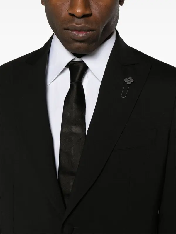 LARDINI Single-breasted Wool-blend Suit - Black