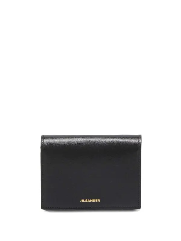 JIL SANDER Logo-stamp Leather Card Holder - Black
