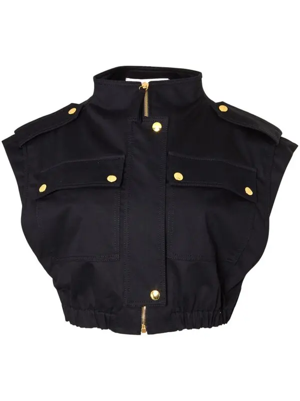 Carolina Herrera Zip-up Cropped Cargo Gilet