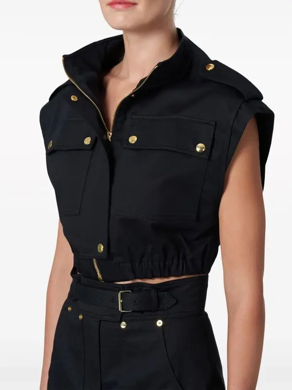 Carolina Herrera Zip-up Cropped Cargo Gilet