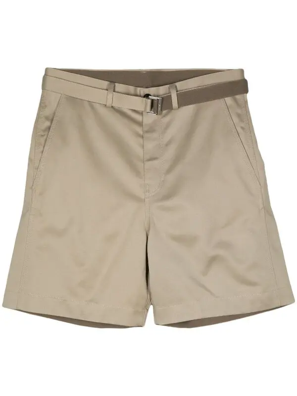 Sacai Wide-leg Cotton Chino Shorts
