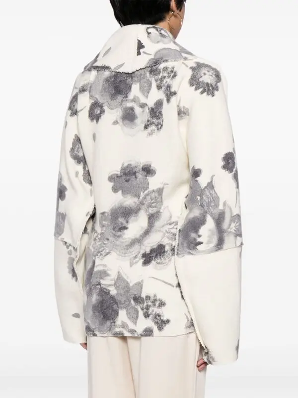 FORME D'EXPRESSION Floral-print Belted Coat