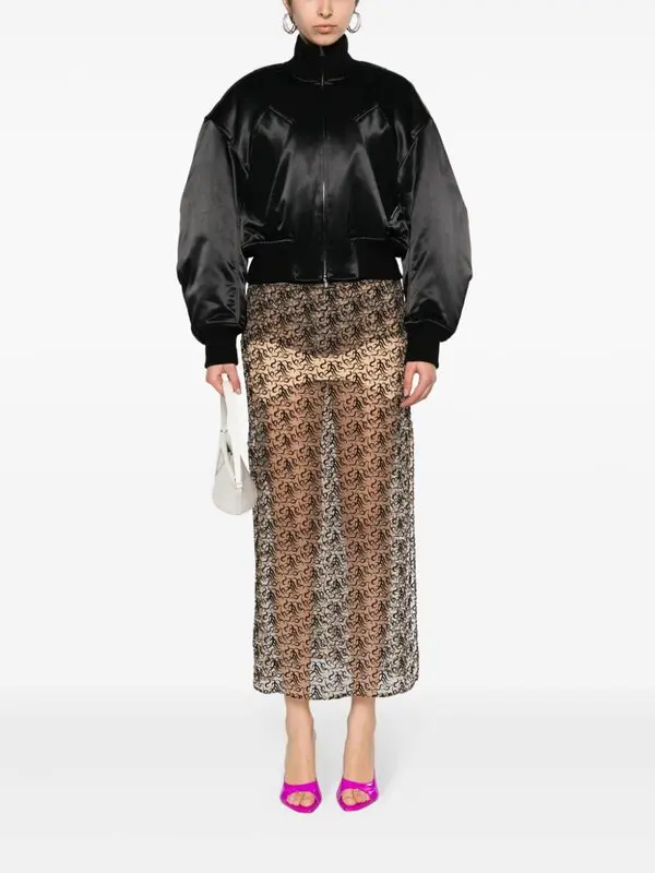Attico Embroidered Semi-sheer Skirt