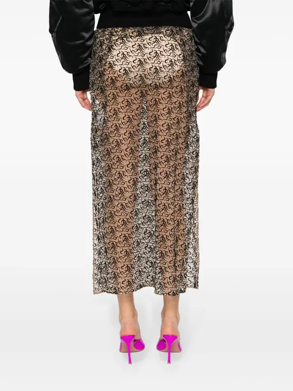Attico Embroidered Semi-sheer Skirt