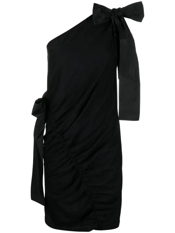 MSGM One-shoulder Bow-detailed Dress