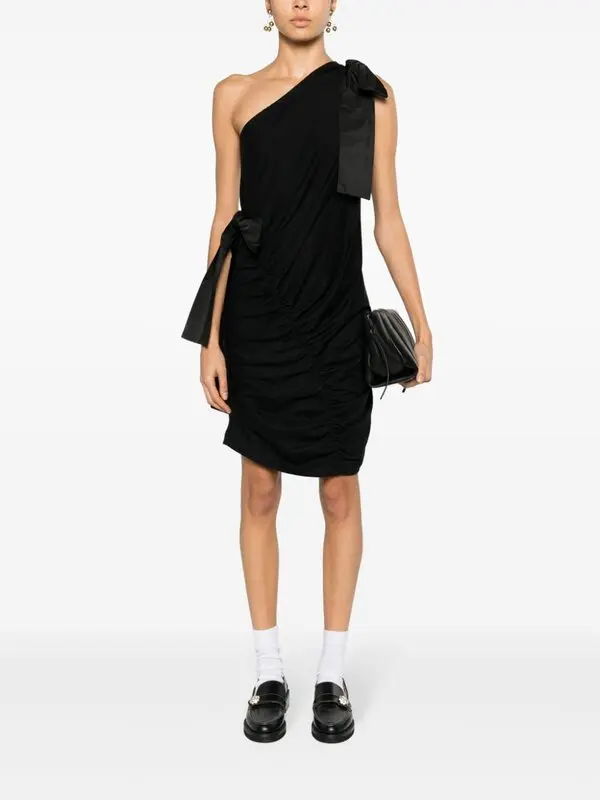 MSGM One-shoulder Bow-detailed Dress