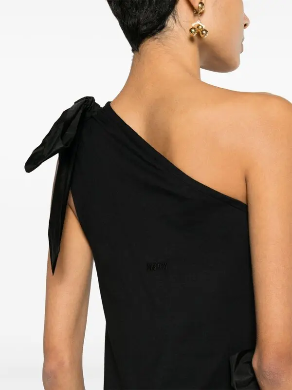 MSGM One-shoulder Bow-detailed Dress