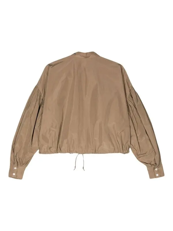 MSGM Bishop-sleeve Taffeta Shirt