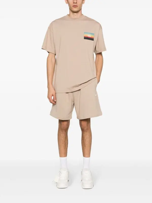 MSGM Logo-print Track Shorts - Neutrals