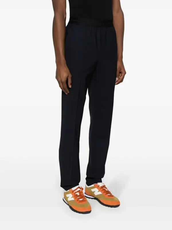 MSGM Logo-waistband Tailored Trousers - Blue