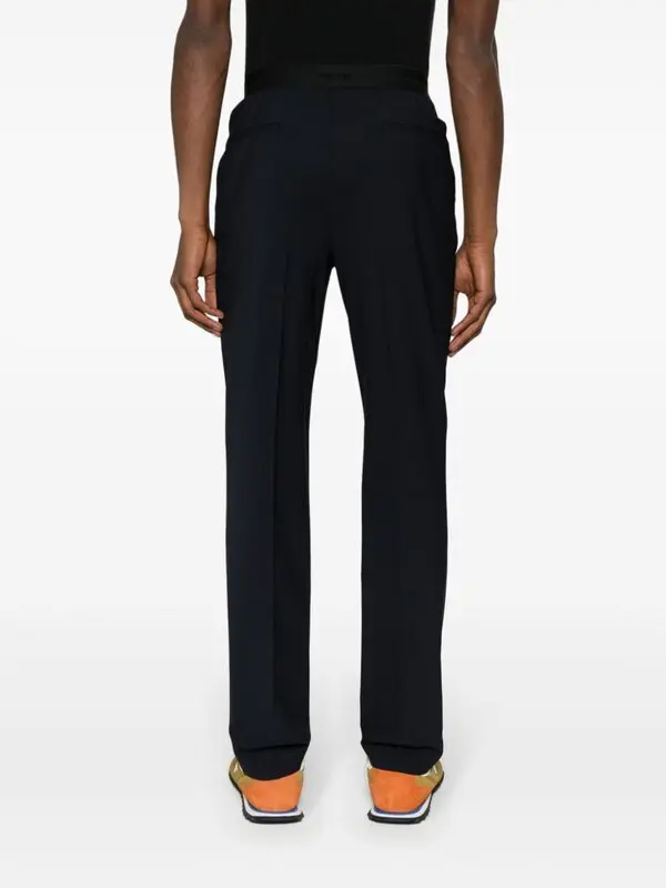 MSGM Logo-waistband Tailored Trousers - Blue