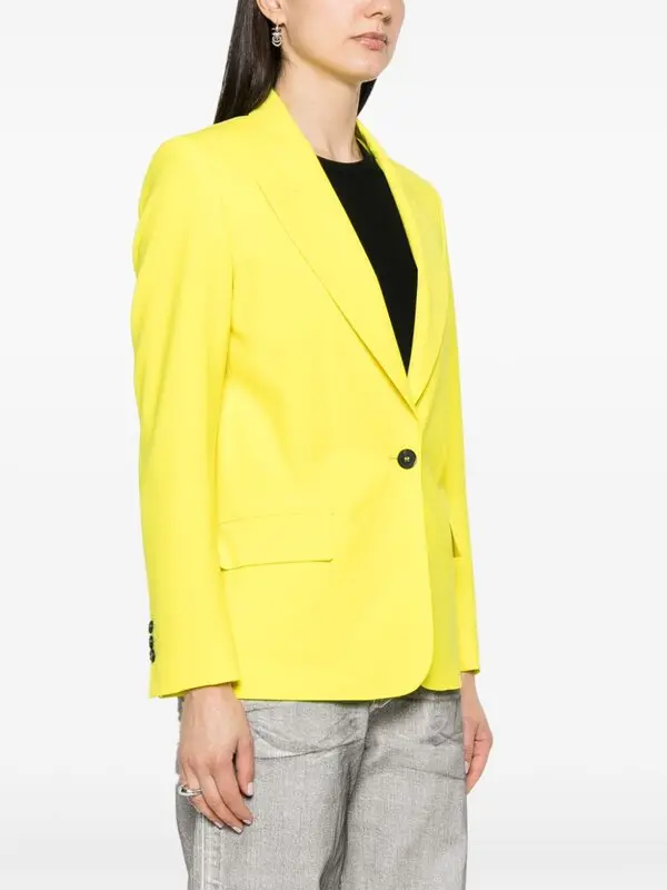 MSGM Single-breasted Peak-lapels Blazer - Yellow