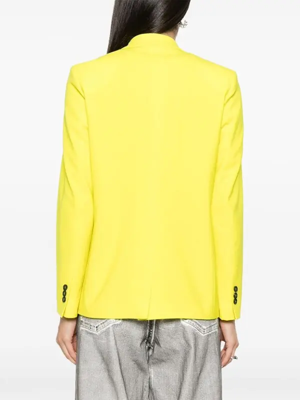 MSGM Single-breasted Peak-lapels Blazer - Yellow