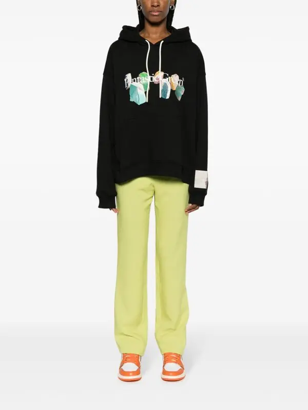 MSGM Slogan-print Organic-cotton Hoodie