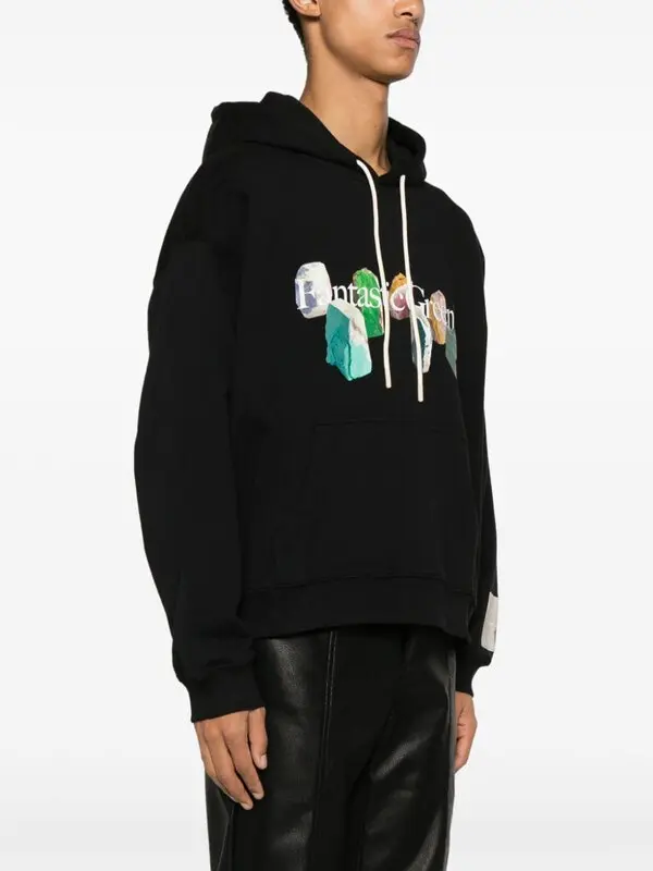MSGM Slogan-print Organic-cotton Hoodie