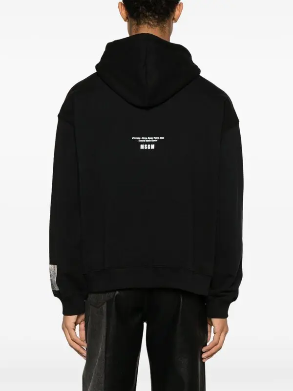 MSGM Slogan-print Organic-cotton Hoodie