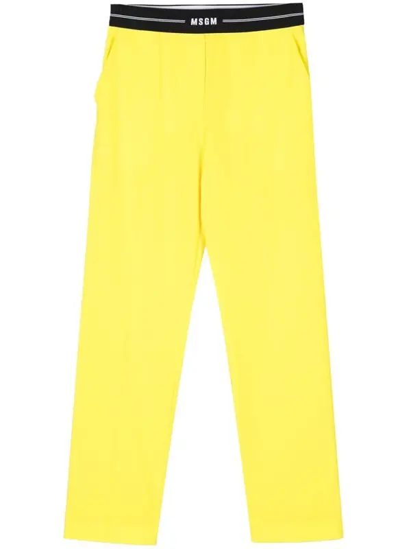 MSGM Tapered Virgin Wool Trousers - Yellow