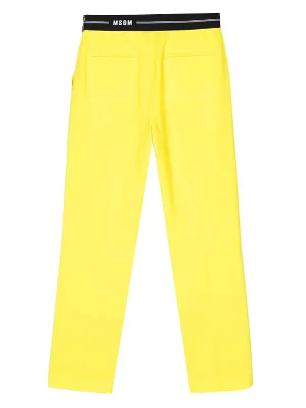 MSGM Tapered Virgin Wool Trousers - Yellow