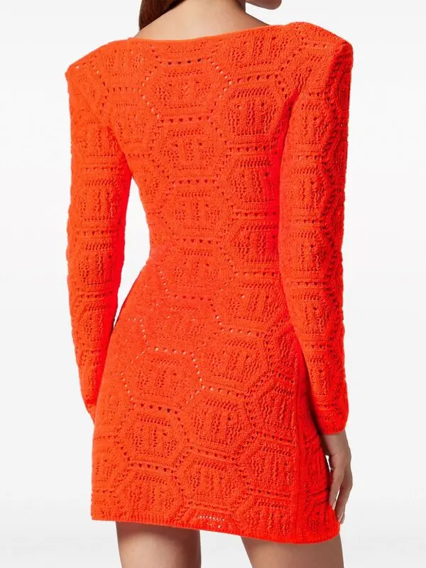 Philipp Plein Monogram-intarsia Mini Dress