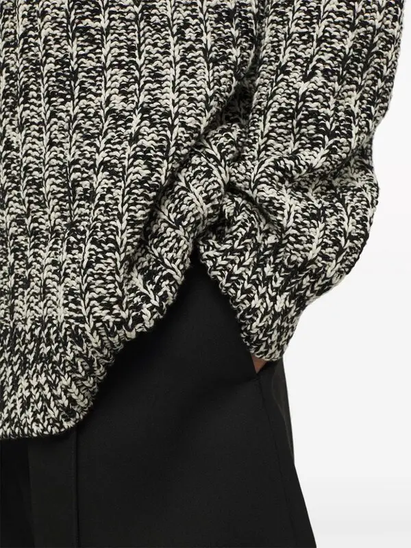 JIL SANDER Jacquard Wool Blend Jumper - Black