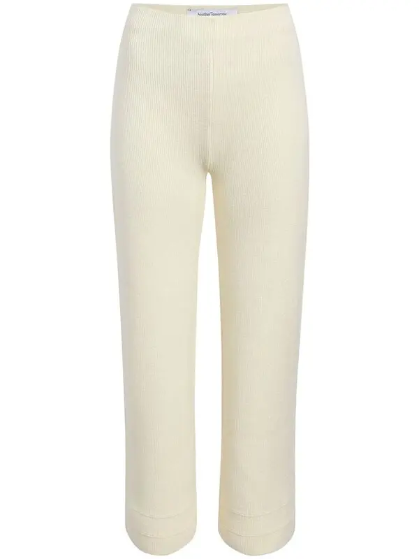 Another Tomorrow Ribbed-knit Cropped Trousers