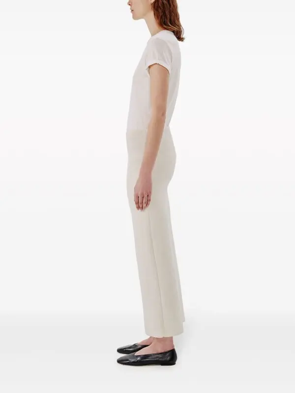 Another Tomorrow Ribbed-knit Cropped Trousers