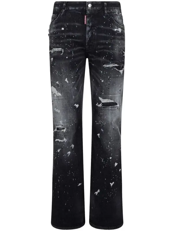 Dsquared2 Distressed Straight-leg Jeans - Black