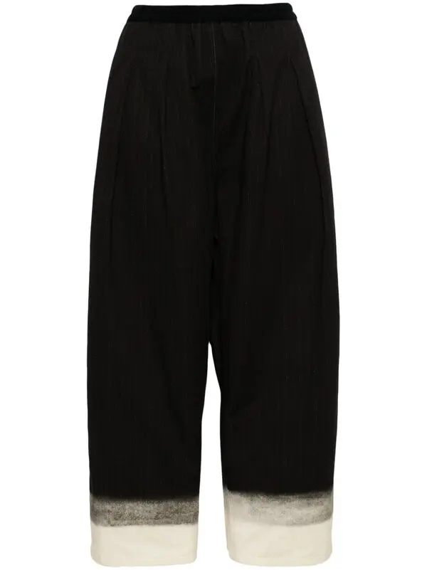 MAISON MARGIELA Pinstriped Wide-leg Trousers - Black