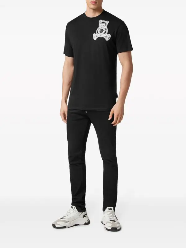 Philipp Plein Teddy Bear-print Cotton T-shirt - Black