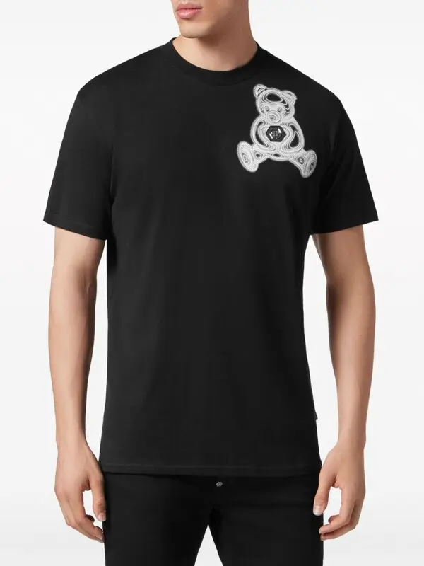 Philipp Plein Teddy Bear-print Cotton T-shirt - Black