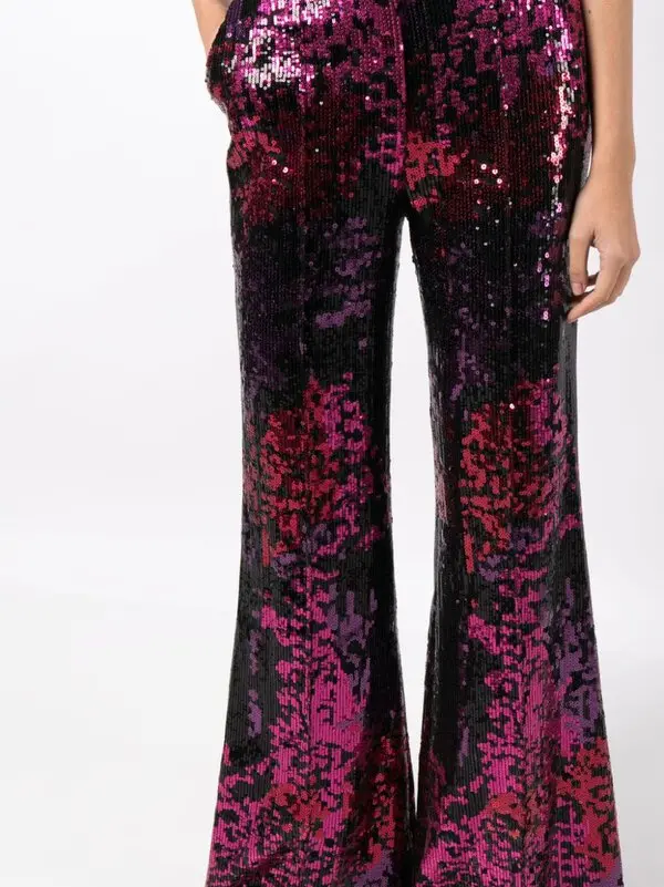 Elie Saab Sequin Embellished Flared Trousers - Black