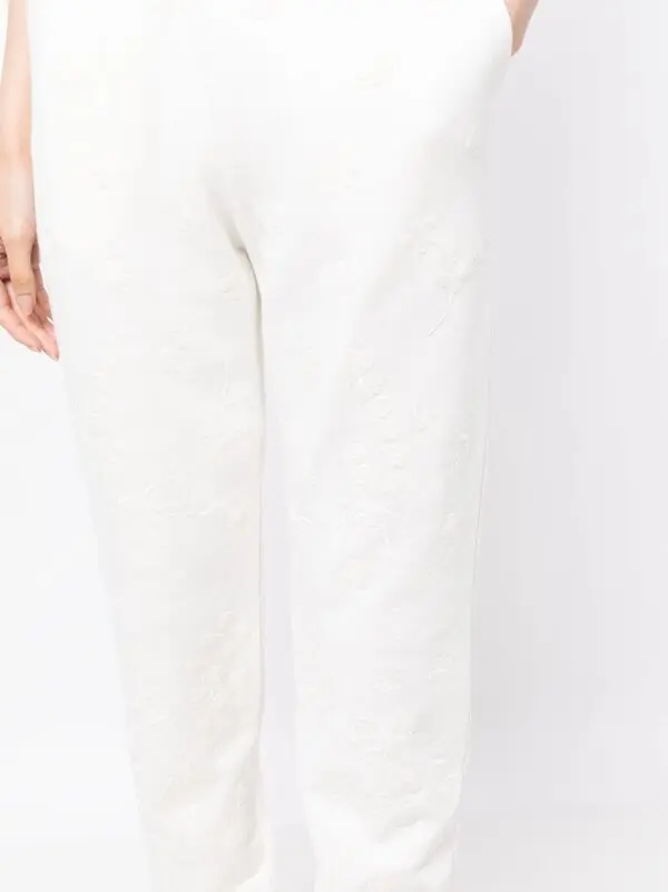 Elie Saab Embroidered-design Cotton Blend Track Pants