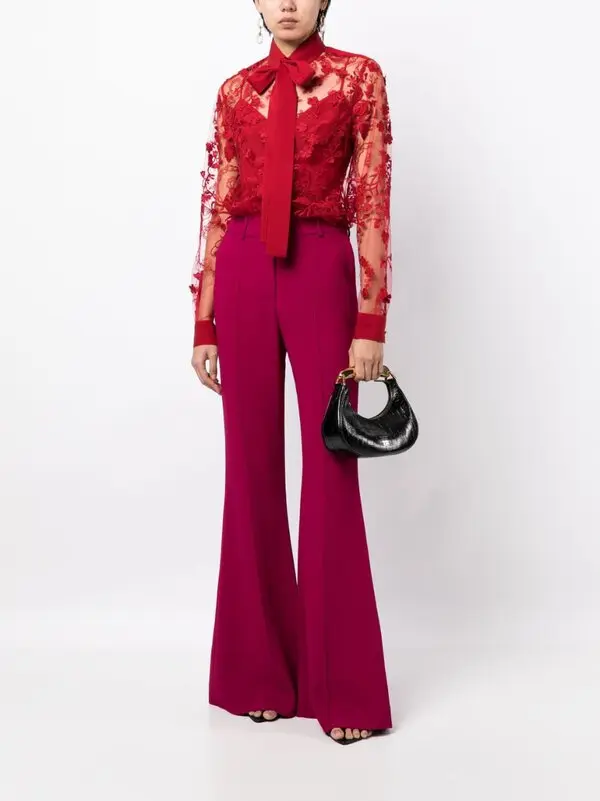 Elie Saab Cady Mid-rise Trousers - Purple