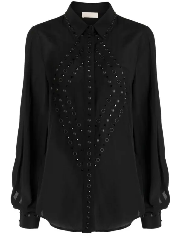 Elie Saab Eyelet-embellished Silk Shirt