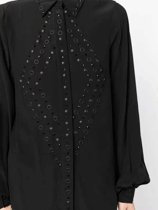 Elie Saab Eyelet-embellished Silk Shirt