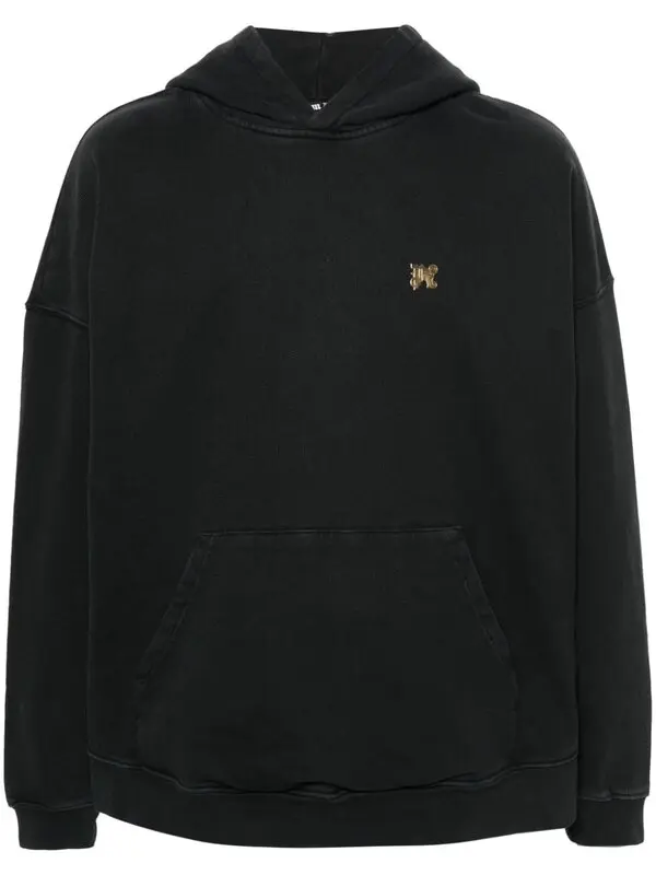 Palm Angels Burning Logo-print Cotton Hoodie