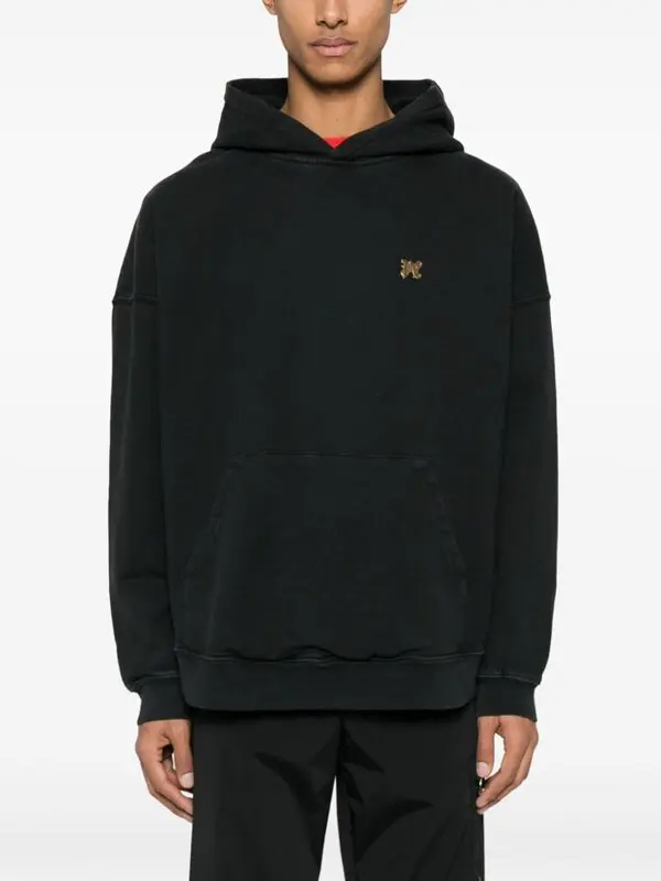 Palm Angels Burning Logo-print Cotton Hoodie