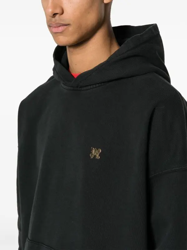 Palm Angels Burning Logo-print Cotton Hoodie