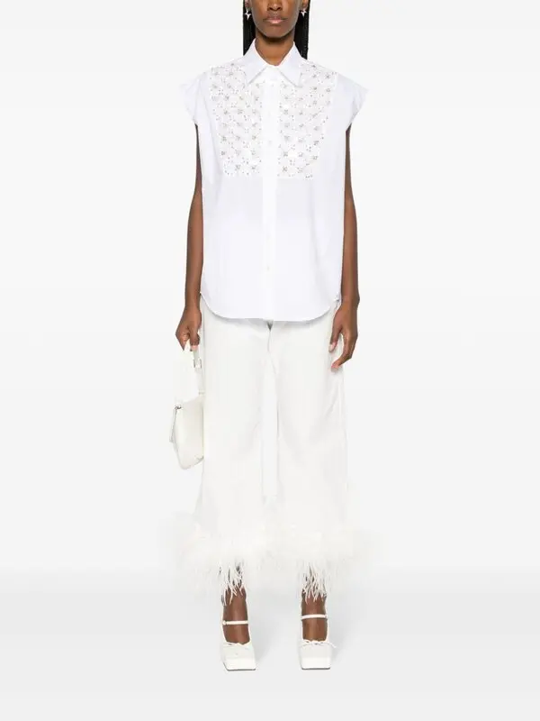 P.a.r.o.s.h Rhinestone-embellished Sleeveless Blouse