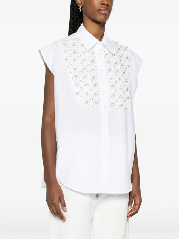 P.a.r.o.s.h Rhinestone-embellished Sleeveless Blouse