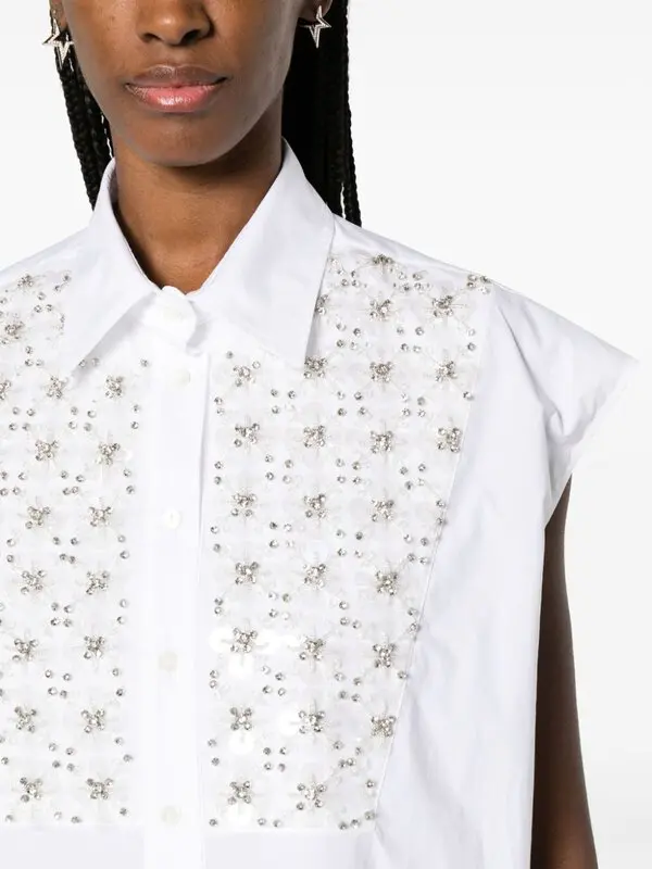 P.a.r.o.s.h Rhinestone-embellished Sleeveless Blouse