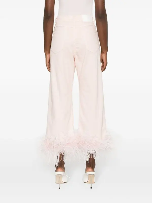 P.a.r.o.s.h Feather-trim Straight-leg Jeans