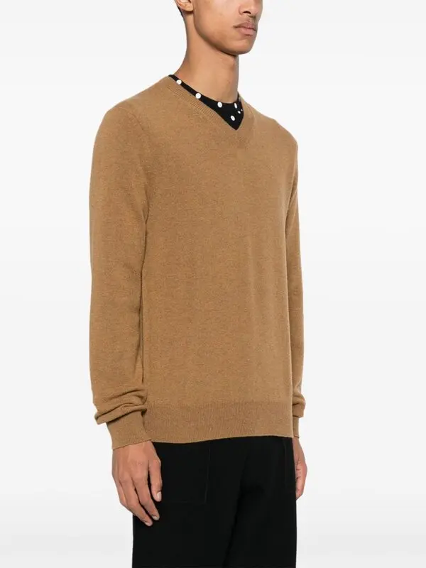 Play Comme Des Garcon Logo-appliqué Wool Jumper - Brown
